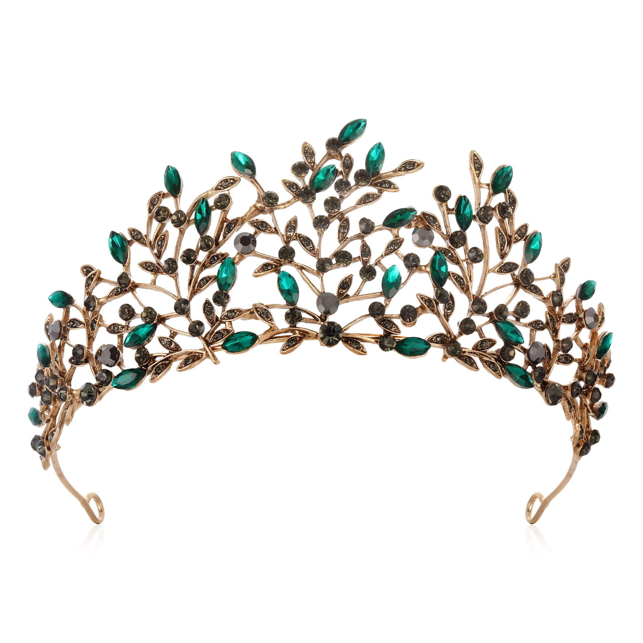 DESIGNICE 2026 New Vintage Tiaras and Crowns for Women Crystal Leaf ...