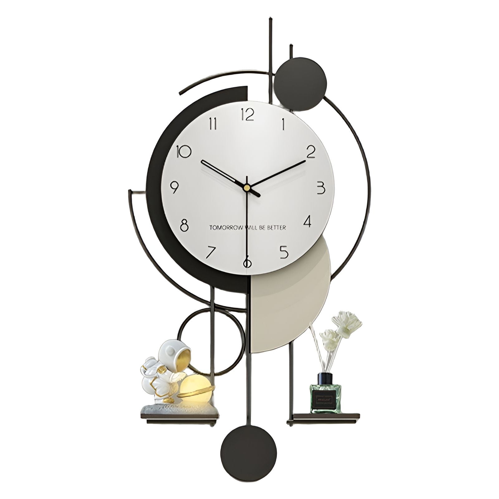 DESIGNICE Wall Clock,Brushed Finish Modern Wall Clock,Textured Surface ...