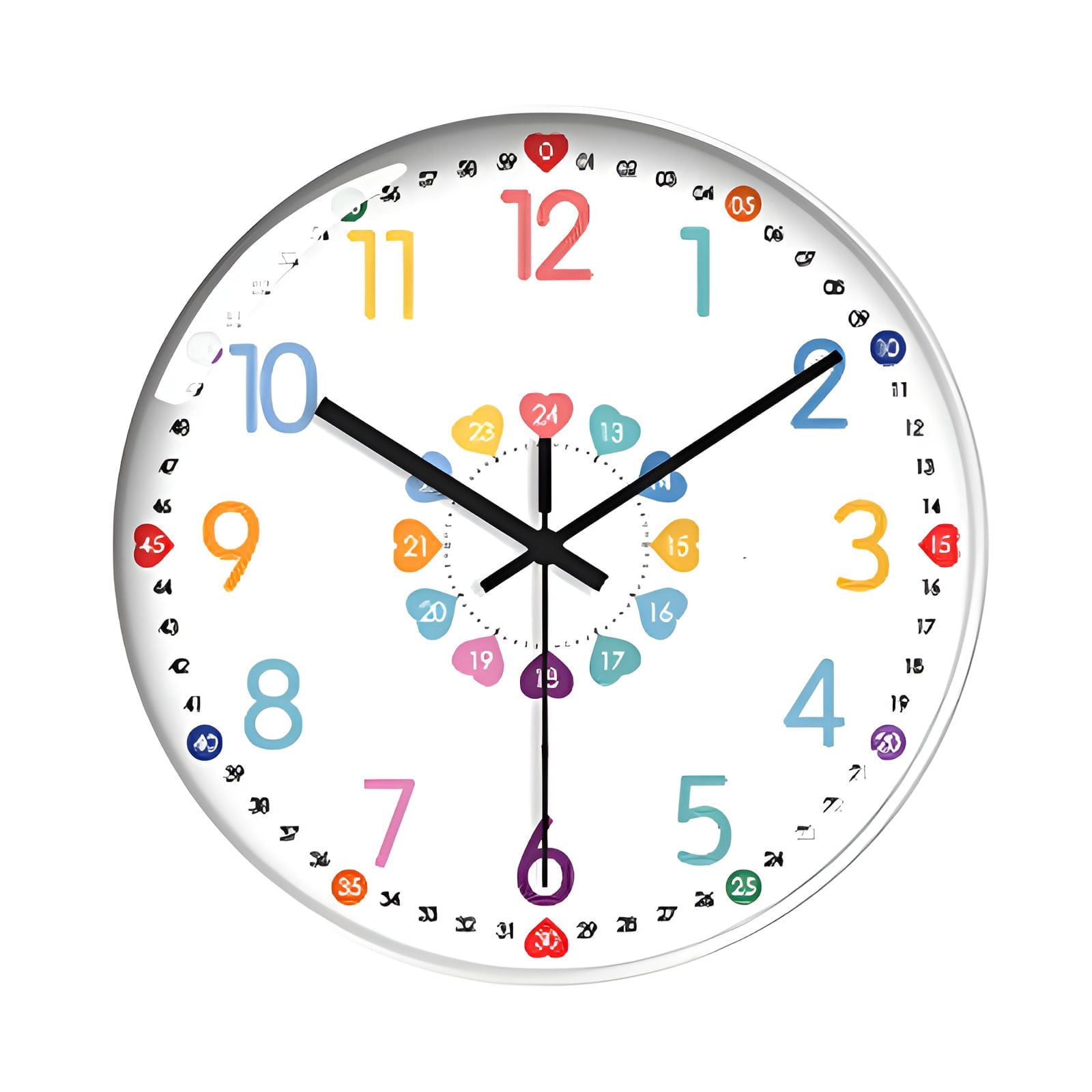 DESIGNICE Wall Clock,Defined Time Indicators Modern Wall Clock ...