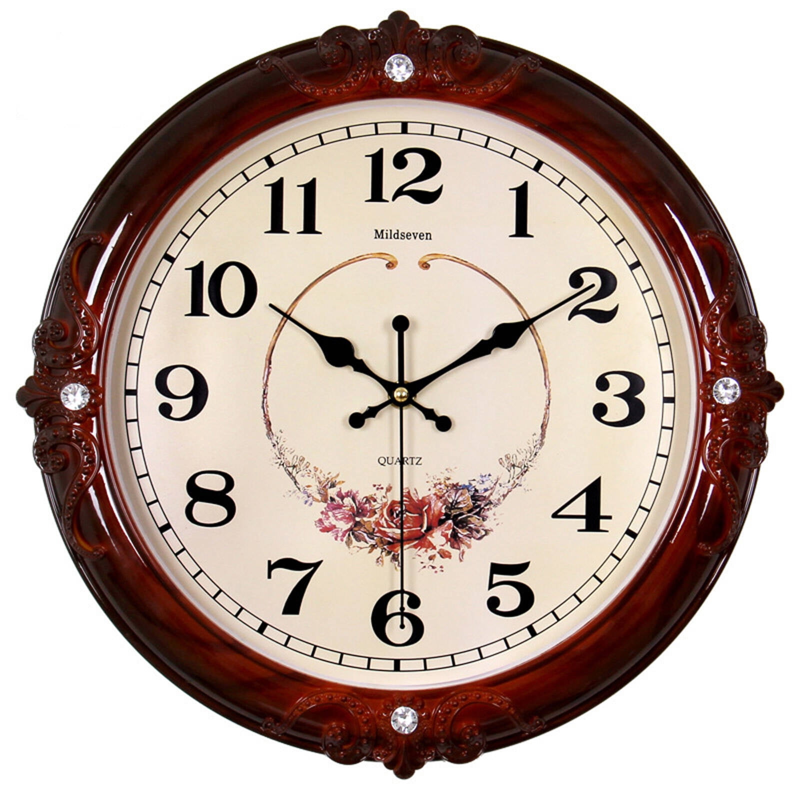 DESIGNICE Wall Clock,Diamond-Embedded Frame Small Wall Clock,Crystal ...