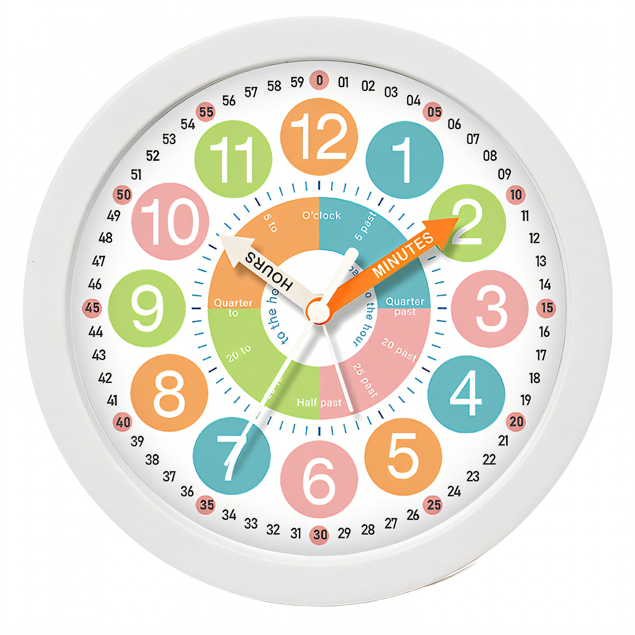 DESIGNICE Wall Clock,Educational Clock Modern Wall Clock,Smooth ...