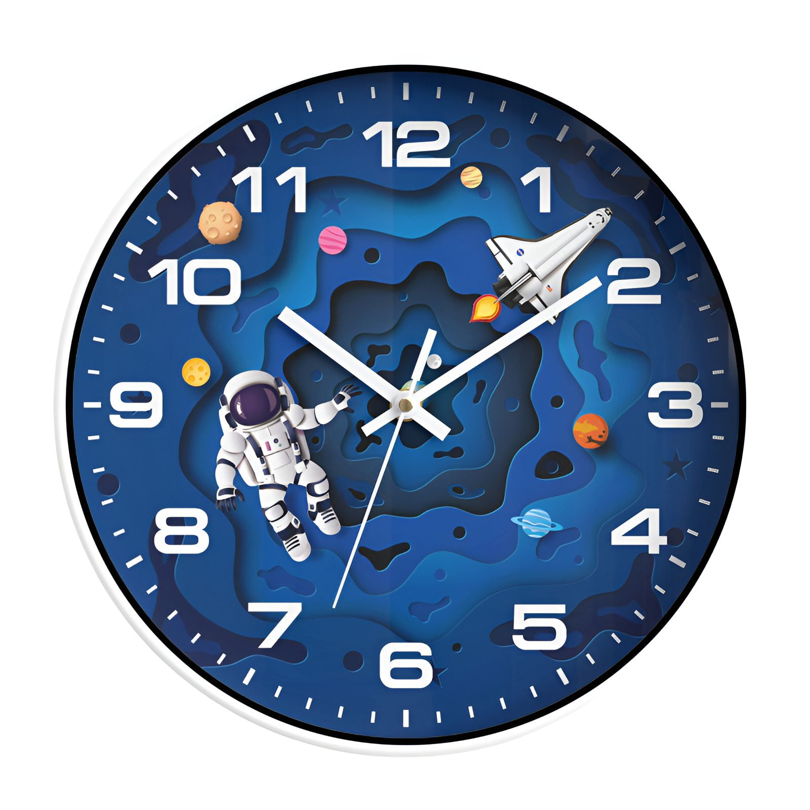 DESIGNICE Wall Clock,Eye Comfort Modern Wall Clock,No Strain Bathroom ...