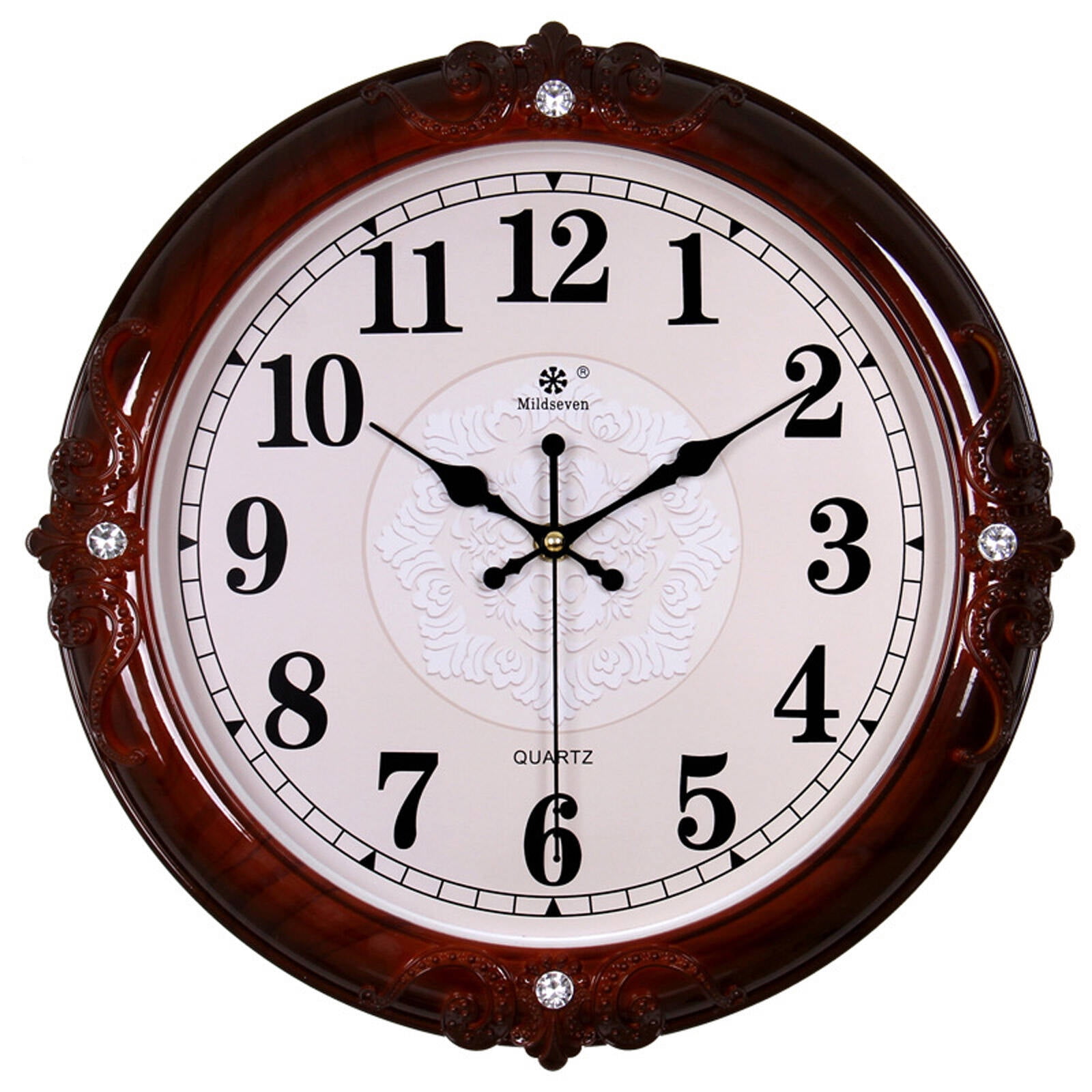 DESIGNICE Wall Clock,Glossy Diamond Frame Small Wall Clock,Smooth ...