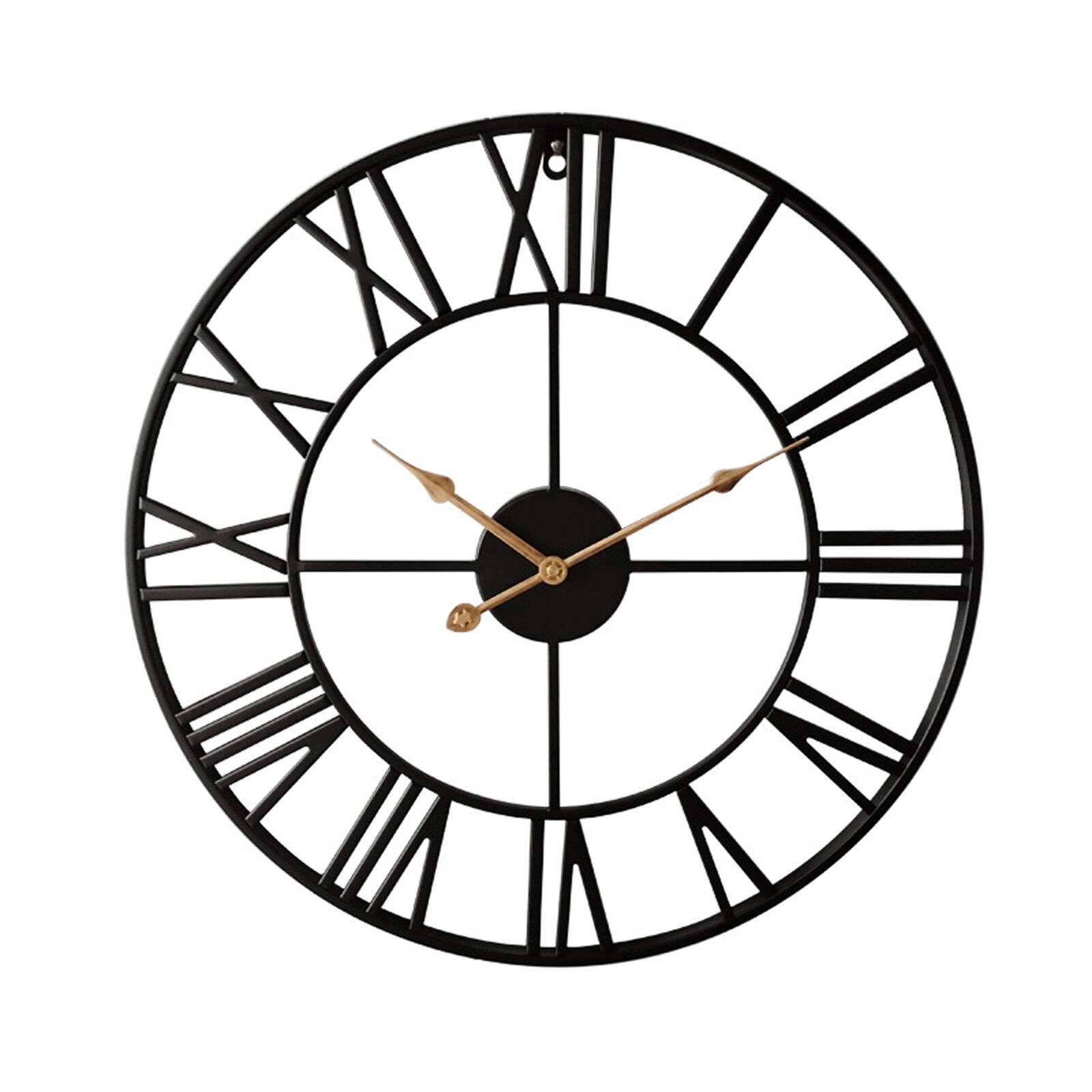 DESIGNICE Wall Clock,Iron Frame Clock Small Wall Clock,Roman Numerals ...