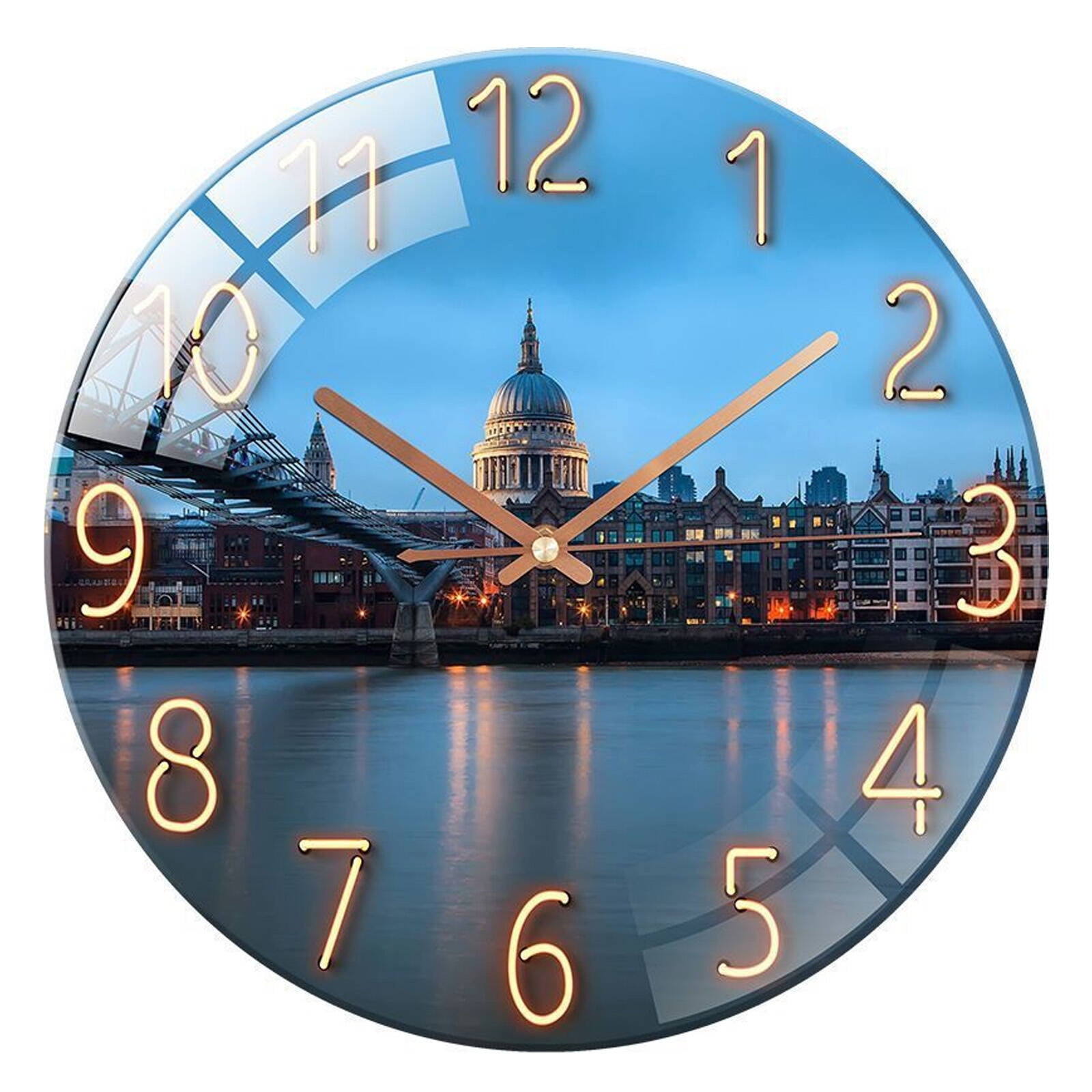 DESIGNICE Wall Clock,Metal-Tipped Hands Small Wall Clock,Silent ...