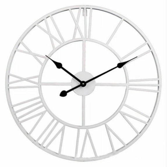 DESIGNICE Wall Clock,Retro Iron Frame Large Wall Clock,Silent Precision ...