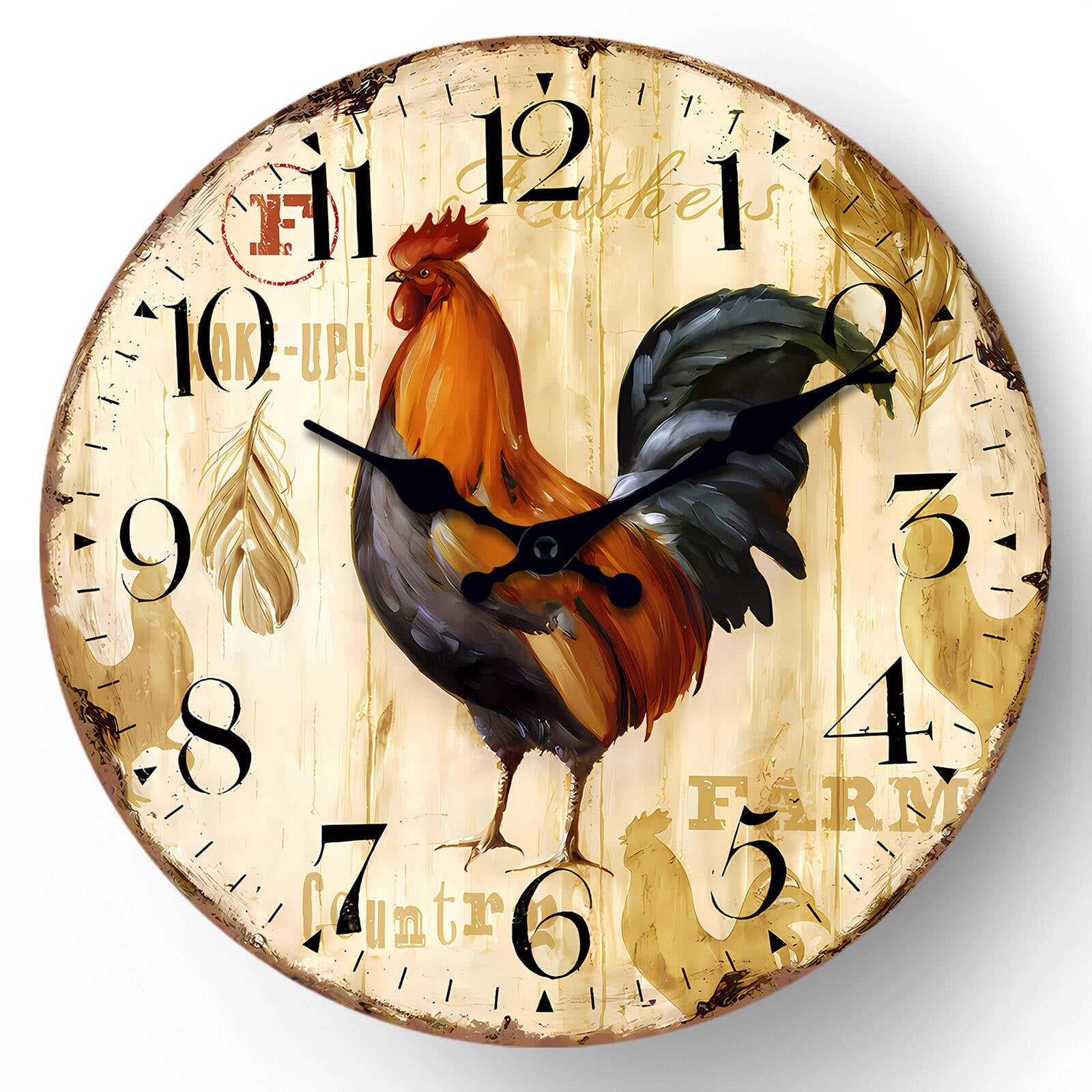 DESIGNICE Wall Clock,Silent Movement Peaceful Living Kitchen Clock ...