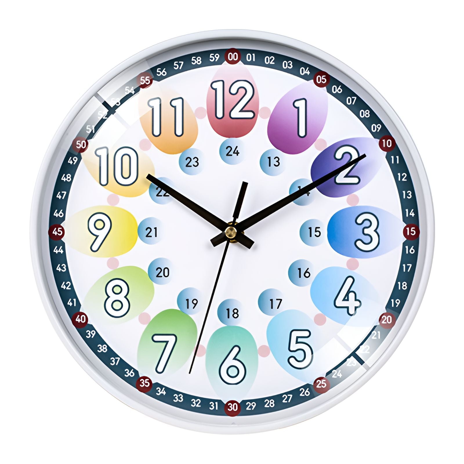 DESIGNICE 2Pcs Wall Clock,8in Clocks for Living Room,Plastic Reloj De ...