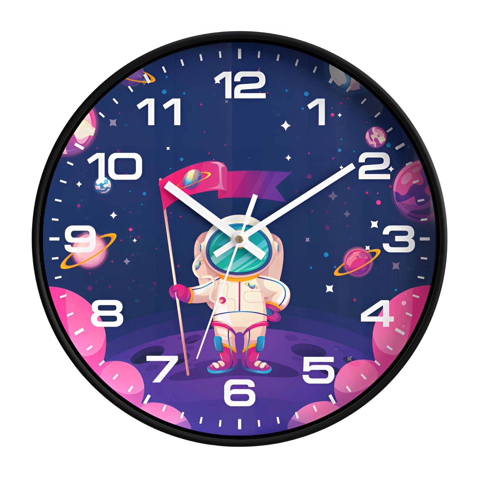 DESIGNICE Wall Clock,Space-Themed Modern Wall Clock,Exciting Learning ...