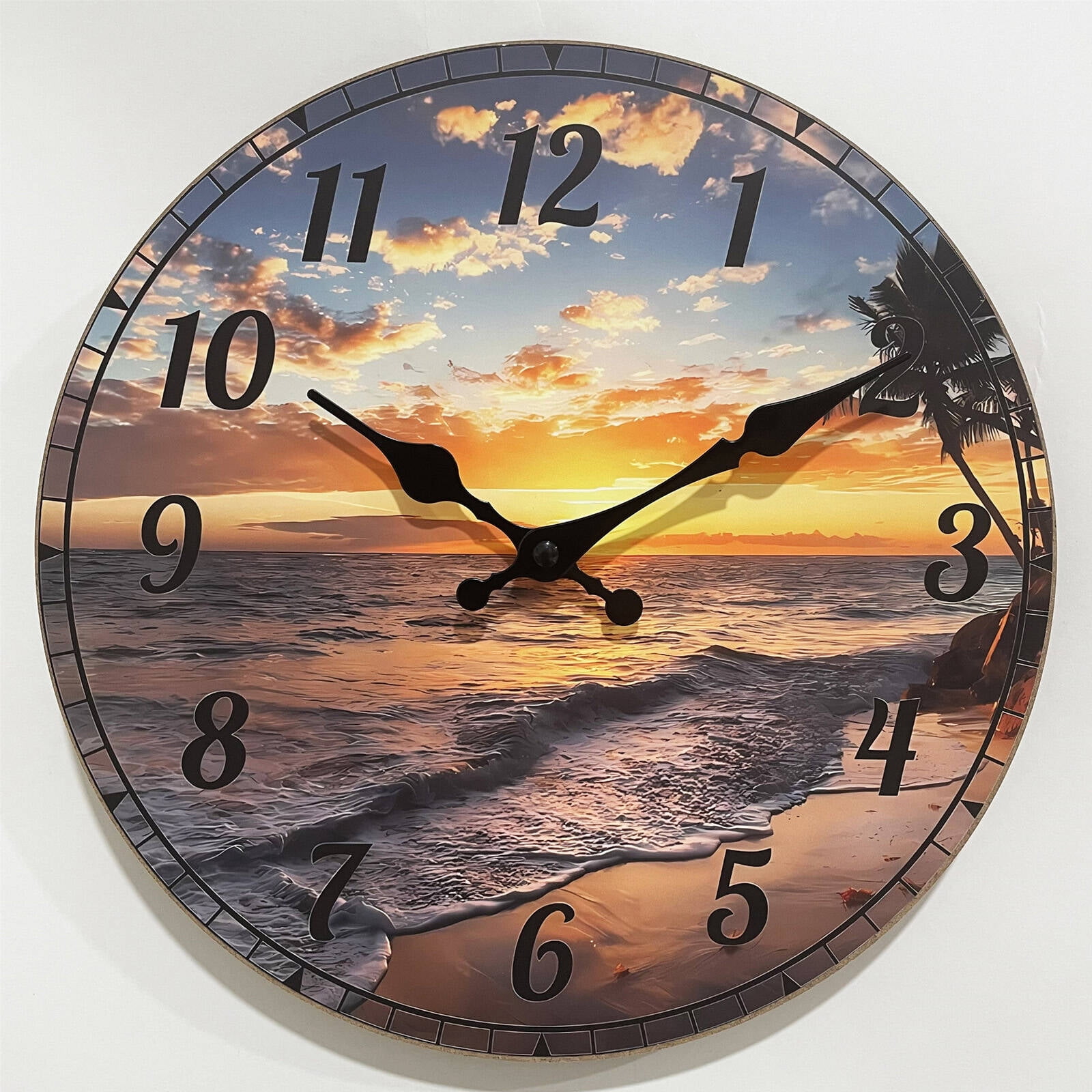 DESIGNICE Wall Clock,Sturdy Wood Kitchen Clock,Elegant Look Peaceful ...