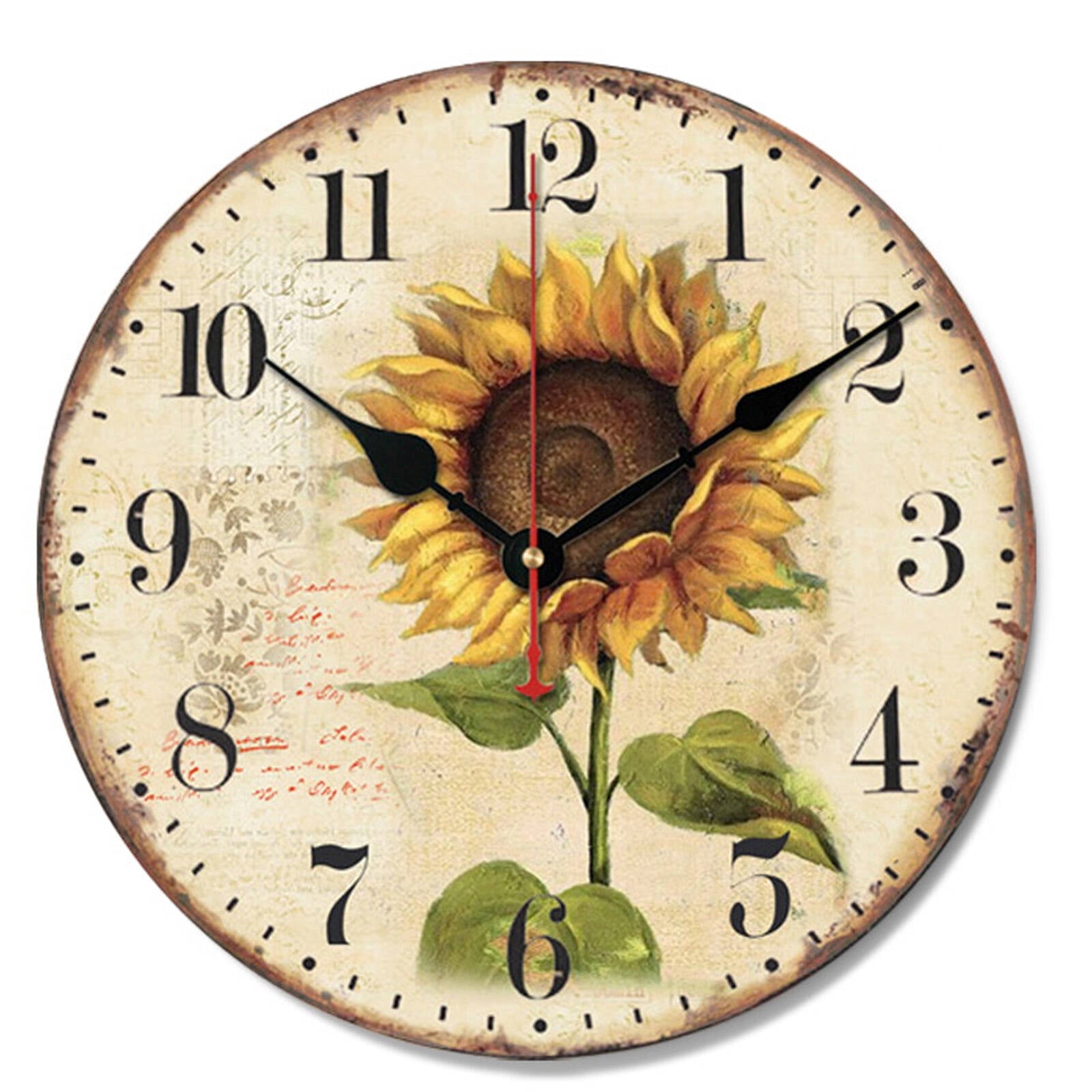 DESIGNICE Wall Clock,Vintage Style with Silent Movement Large Wall ...