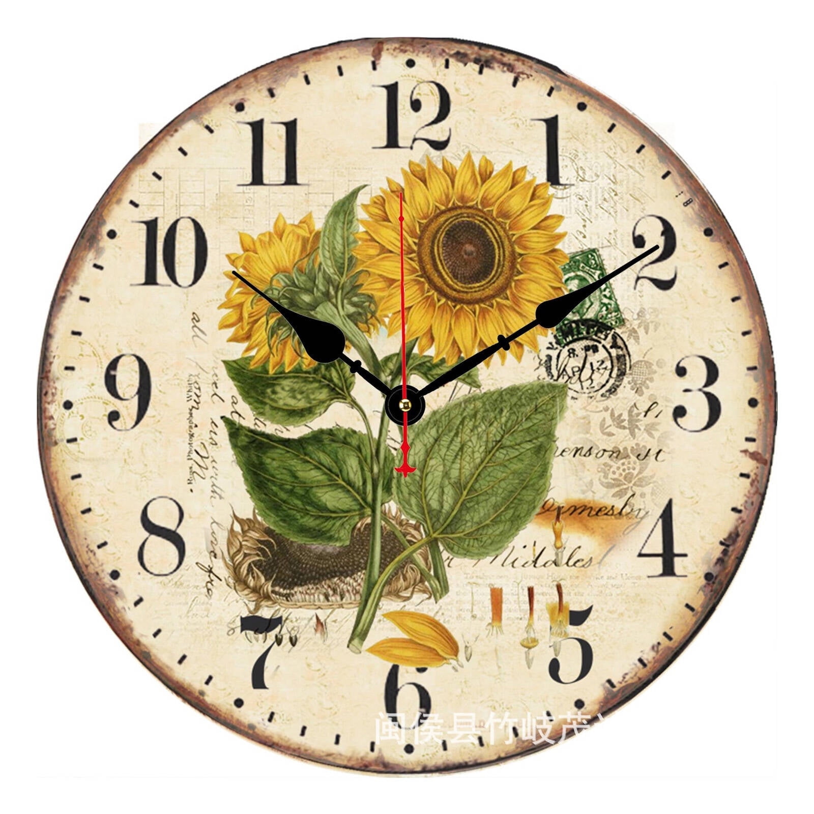 DESIGNICE Wall Clock,Vintage Style with Silent Movement Large Wall ...