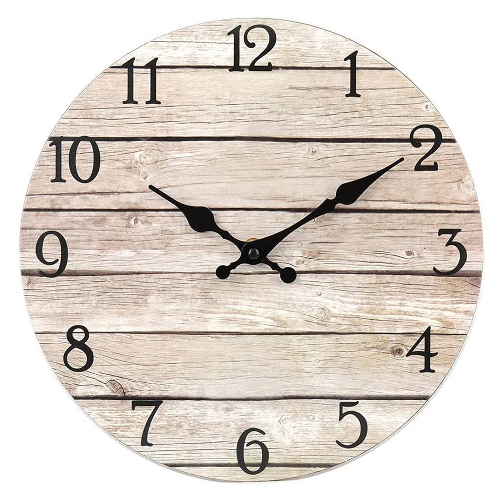 DESIGNICE Wall Clock,Wooden Country Design Wall Clocks Battery Operated ...