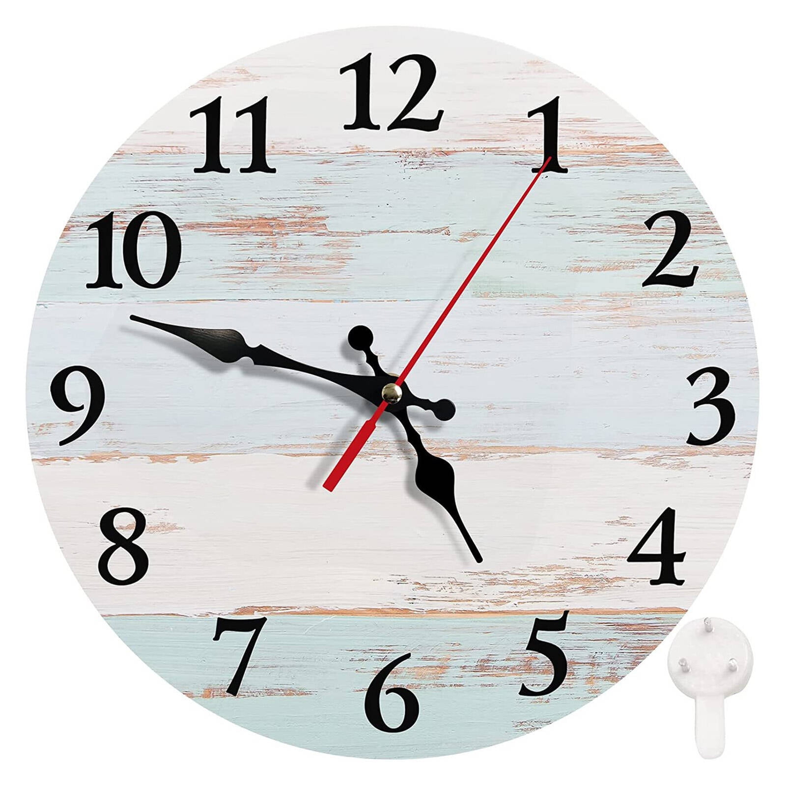 DESIGNICE Wall Clock,Wooden Country Design Wall Clocks Battery Operated ...