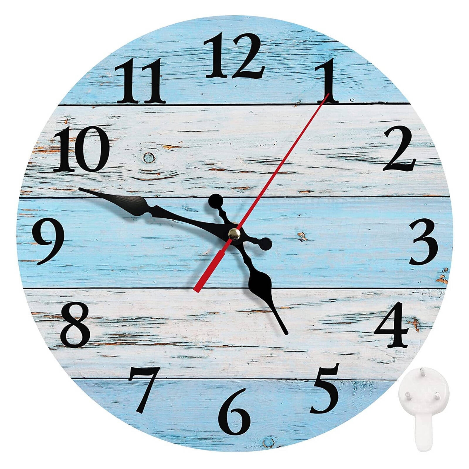 DESIGNICE Wall Clock,Wooden Country Design Wall Clocks Battery Operated ...