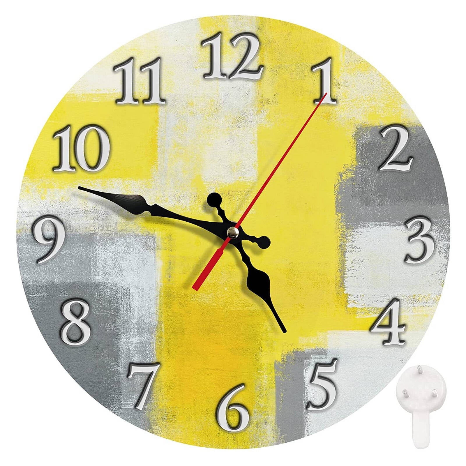 DESIGNICE Wall Clock,Wooden Country Design Wall Clocks Battery Operated ...