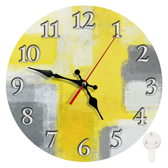 DESIGNICE Wall Clock,Wooden Country Design Wall Clocks Battery Operated ...