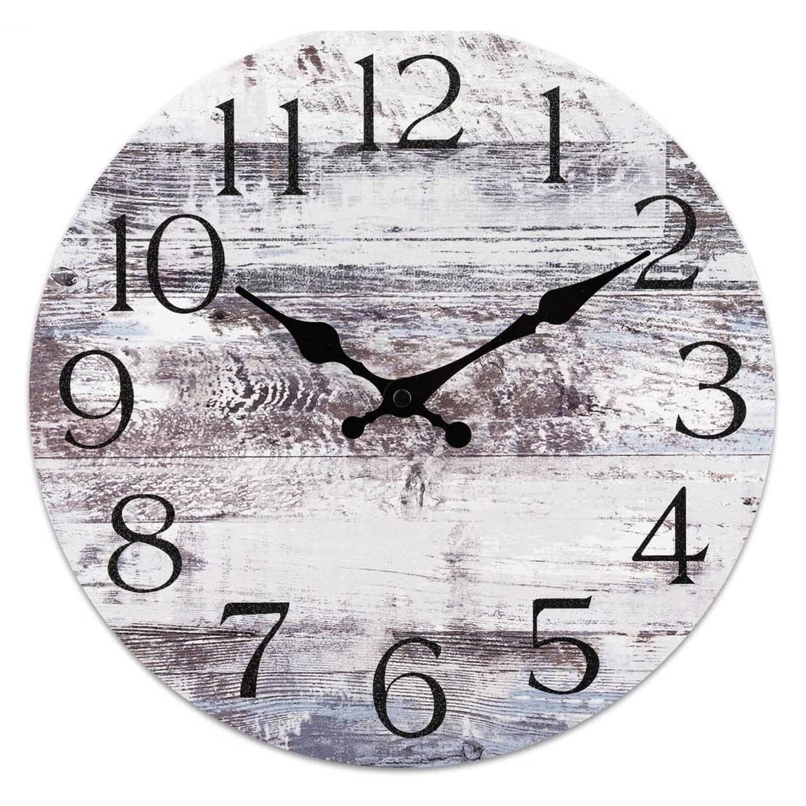 DESIGNICE Wall Clock,Wooden Country Design Wall Clocks Battery Operated ...