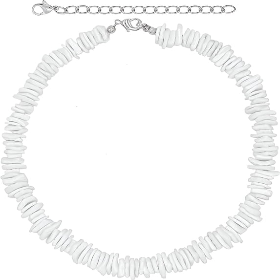 DESIGNICE 2026 New White Puka Shell Necklace-Hawaiian Style Clam Chip ...