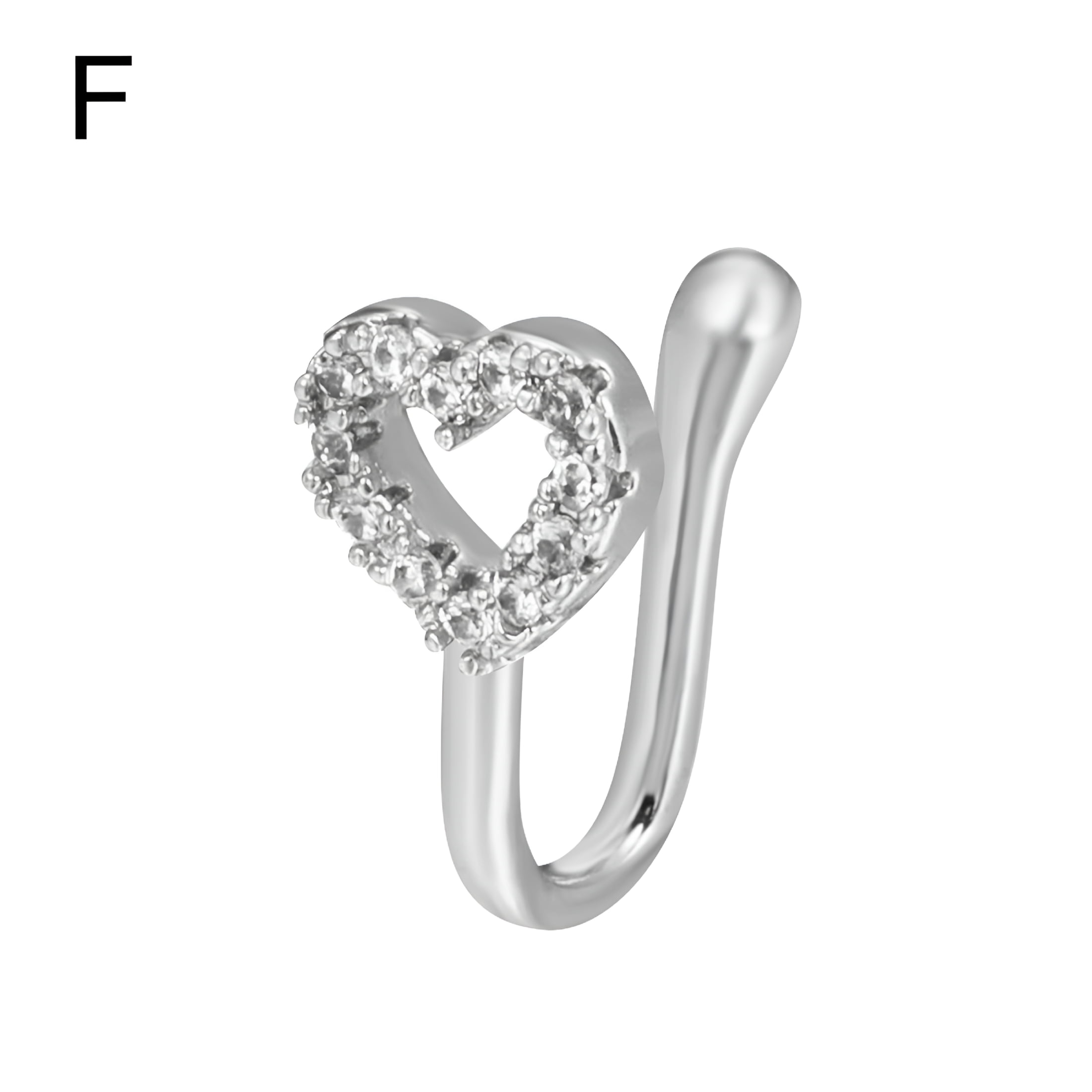 DESIGNICE Women Fake Piercing Nose Ring Clip Septum Rock Hip Hoop Fake ...