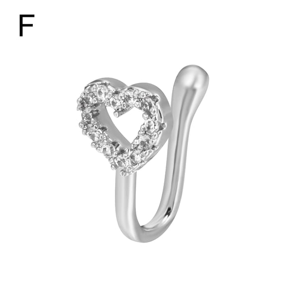 DESIGNICE Women Fake Piercing Nose Ring Clip Septum Rock Hip Hoop Fake ...