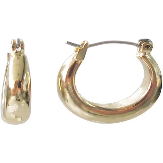 DESIGNICE Women'S Gold Tone Chunky Hoop Earrings Stay Closed Hoop ...
