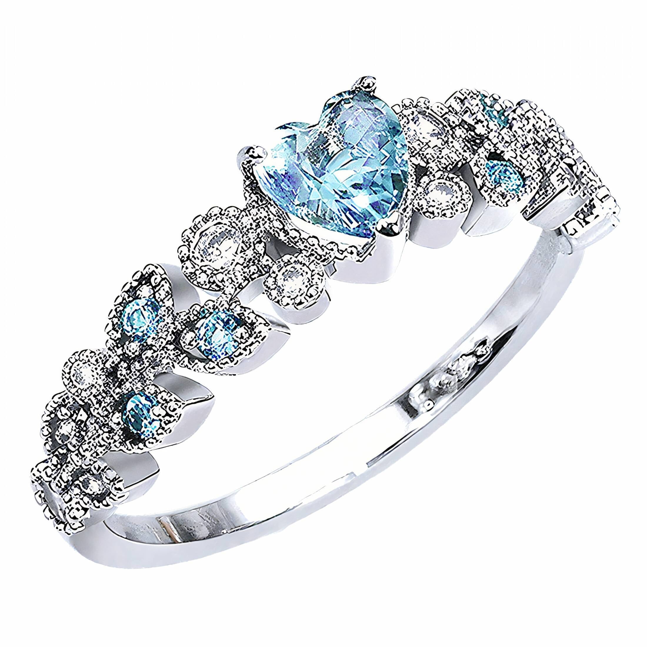 DESIGNICE Women'S Jewelry Cool Moissanite Unique Cute Rings Blue 8 ...
