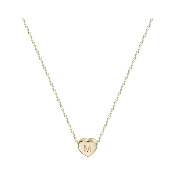 DESIGNICE Women'S Silver Initial Necklace Stainless Steel Love Heart ...