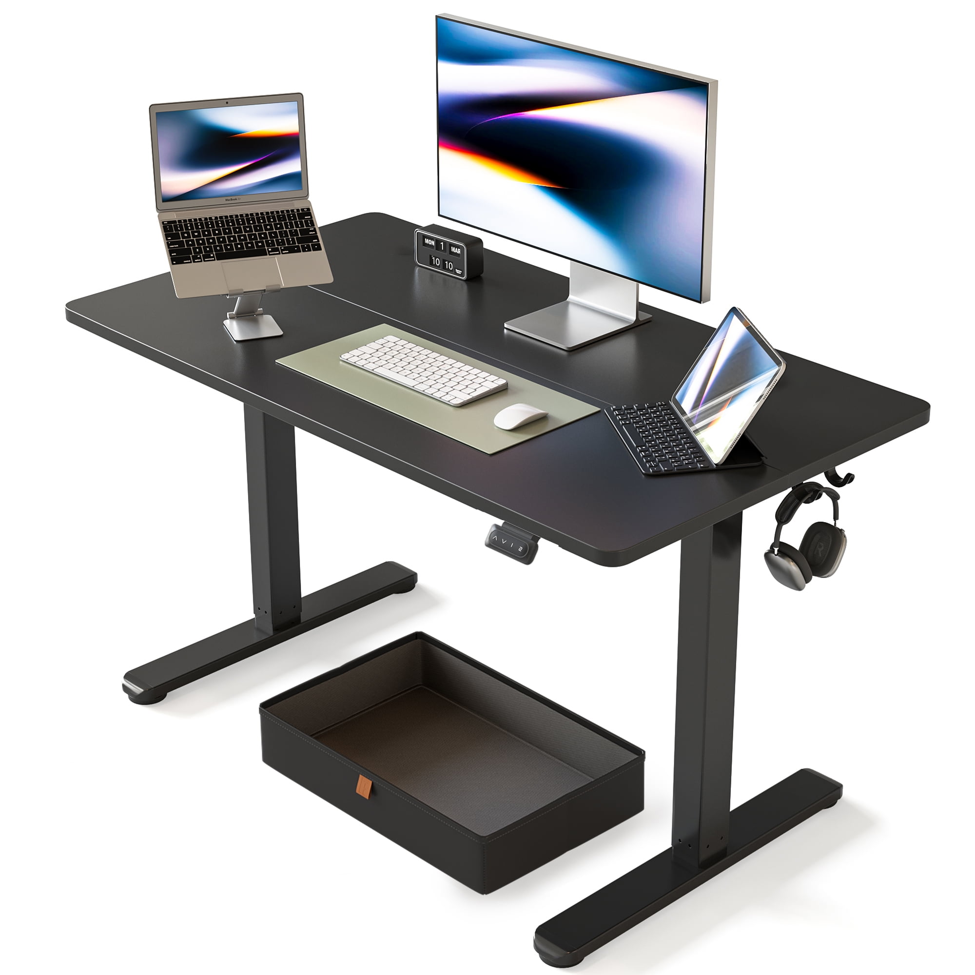 DESINO 40 x 24 Inches Electric Standing Desk with Drawer, Adjustable ...