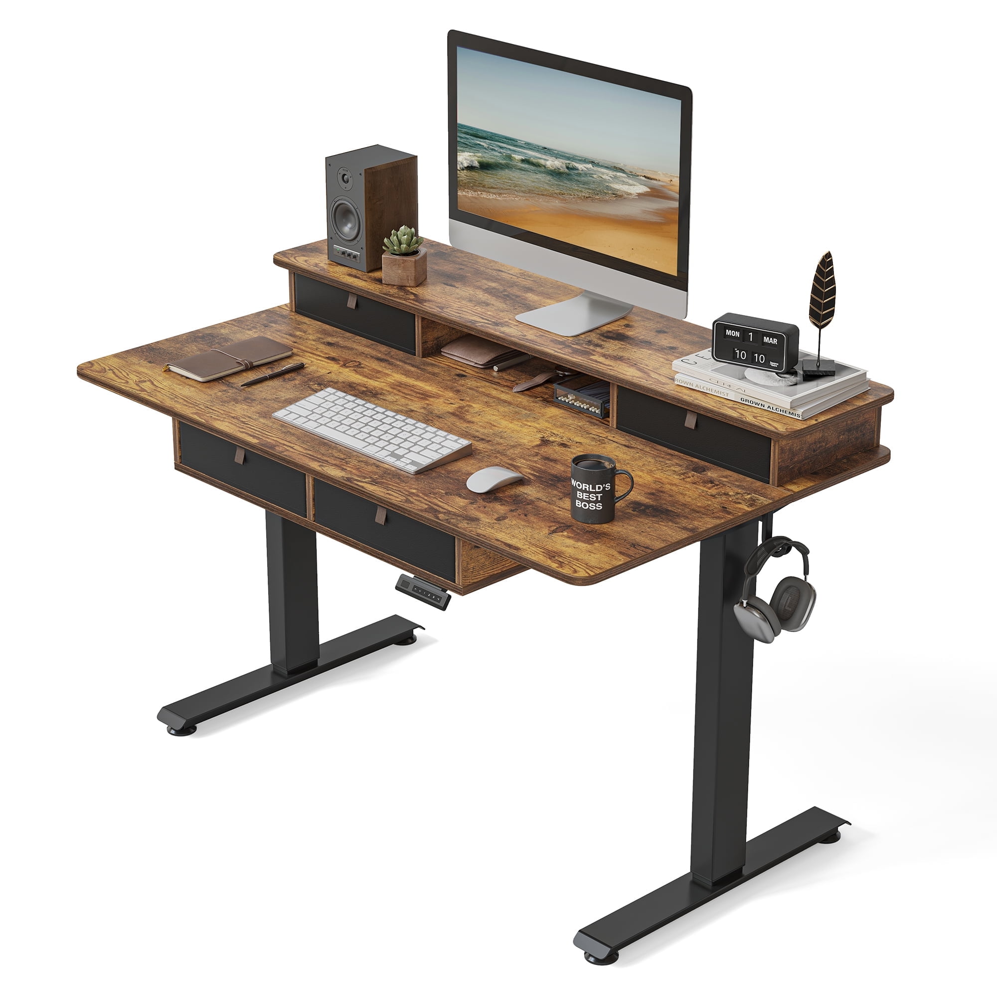 DESINO 48 x 24 Inch Height Adjustable Electric Standing Desk with ...