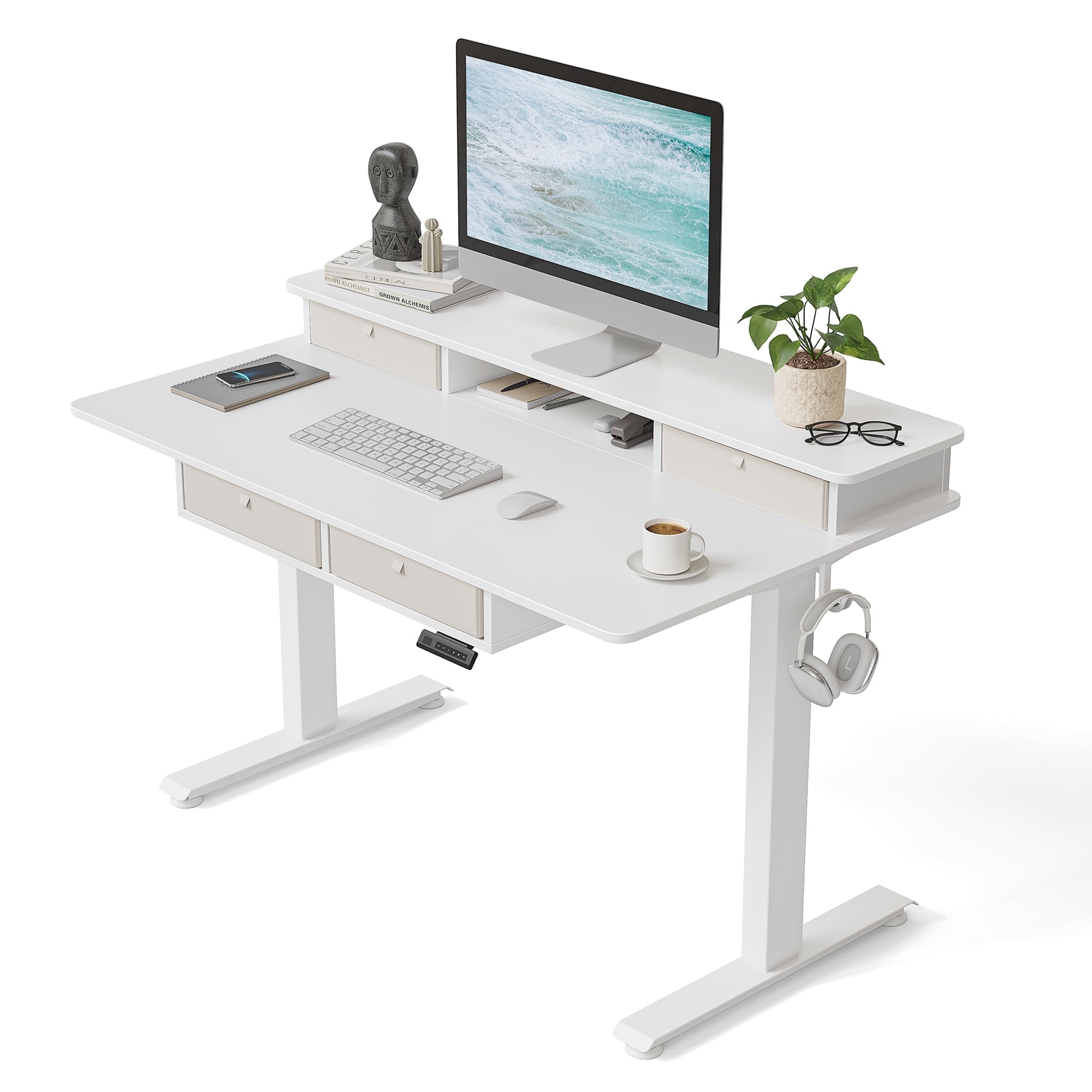 DESINO 48 x 24 Inch Height Adjustable Electric Standing Desk with ...