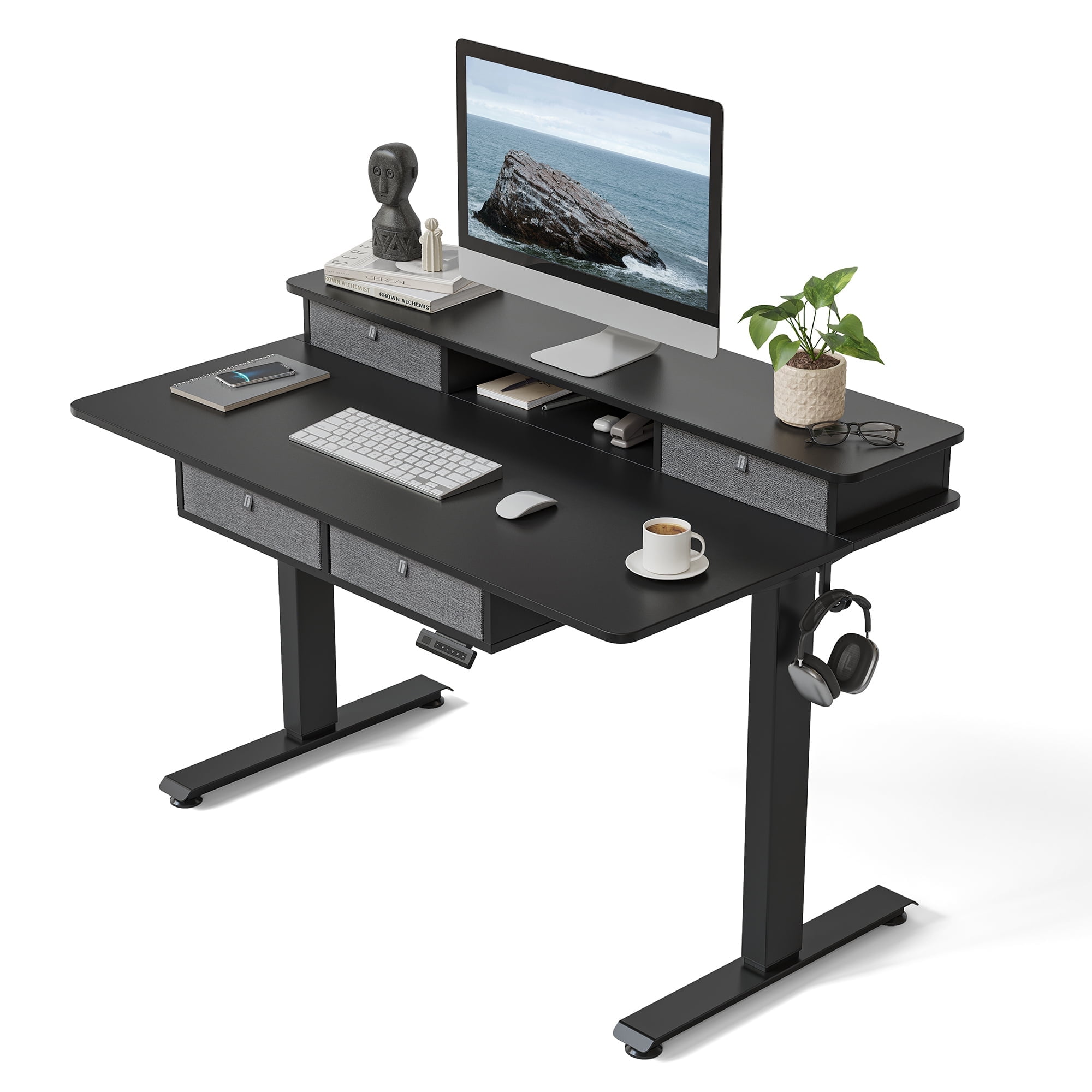 DESINO 48 x 24 Inch Height Adjustable Electric Standing Desk with ...