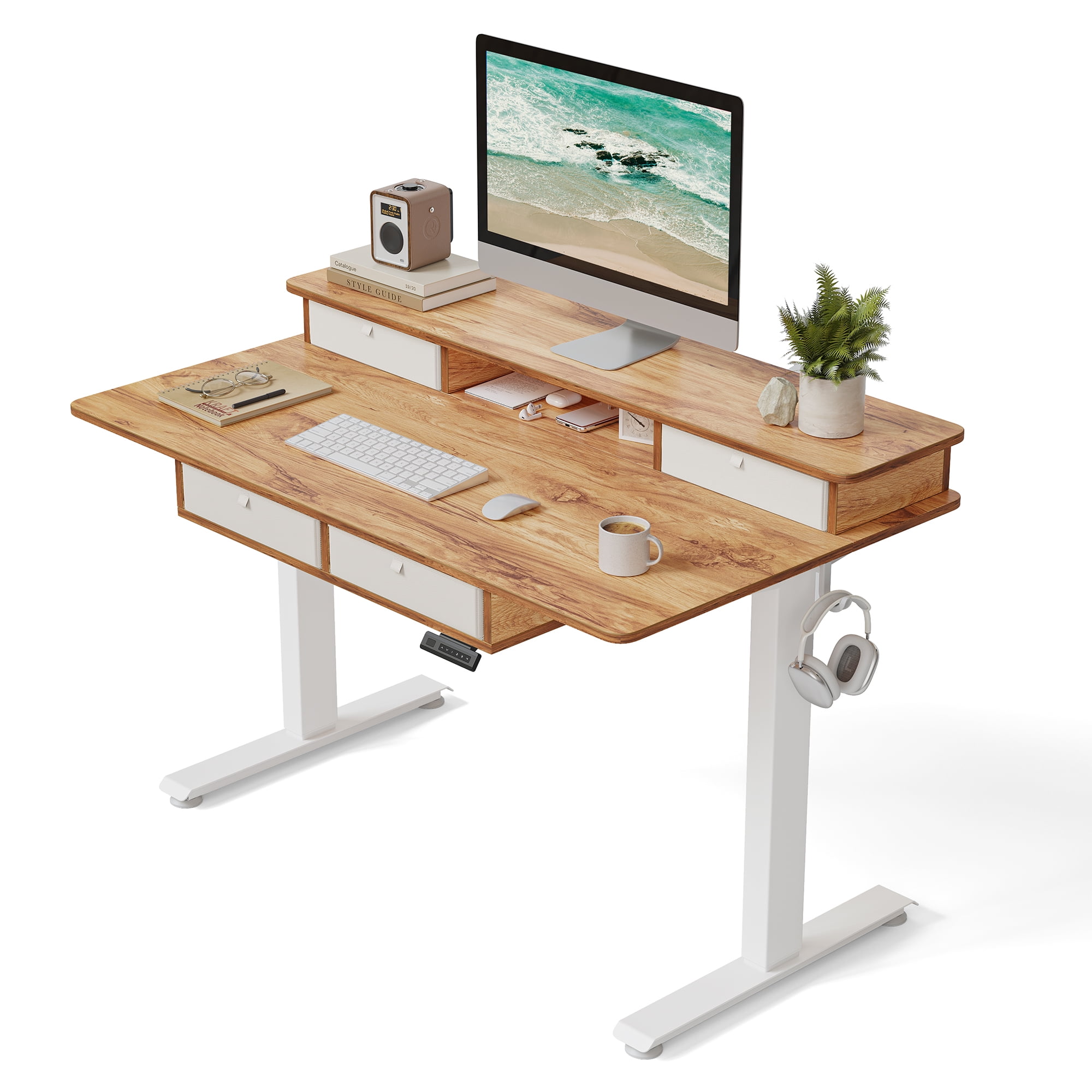 DESINO 48 x 24 Inch Height Adjustable Electric Standing Desk with ...