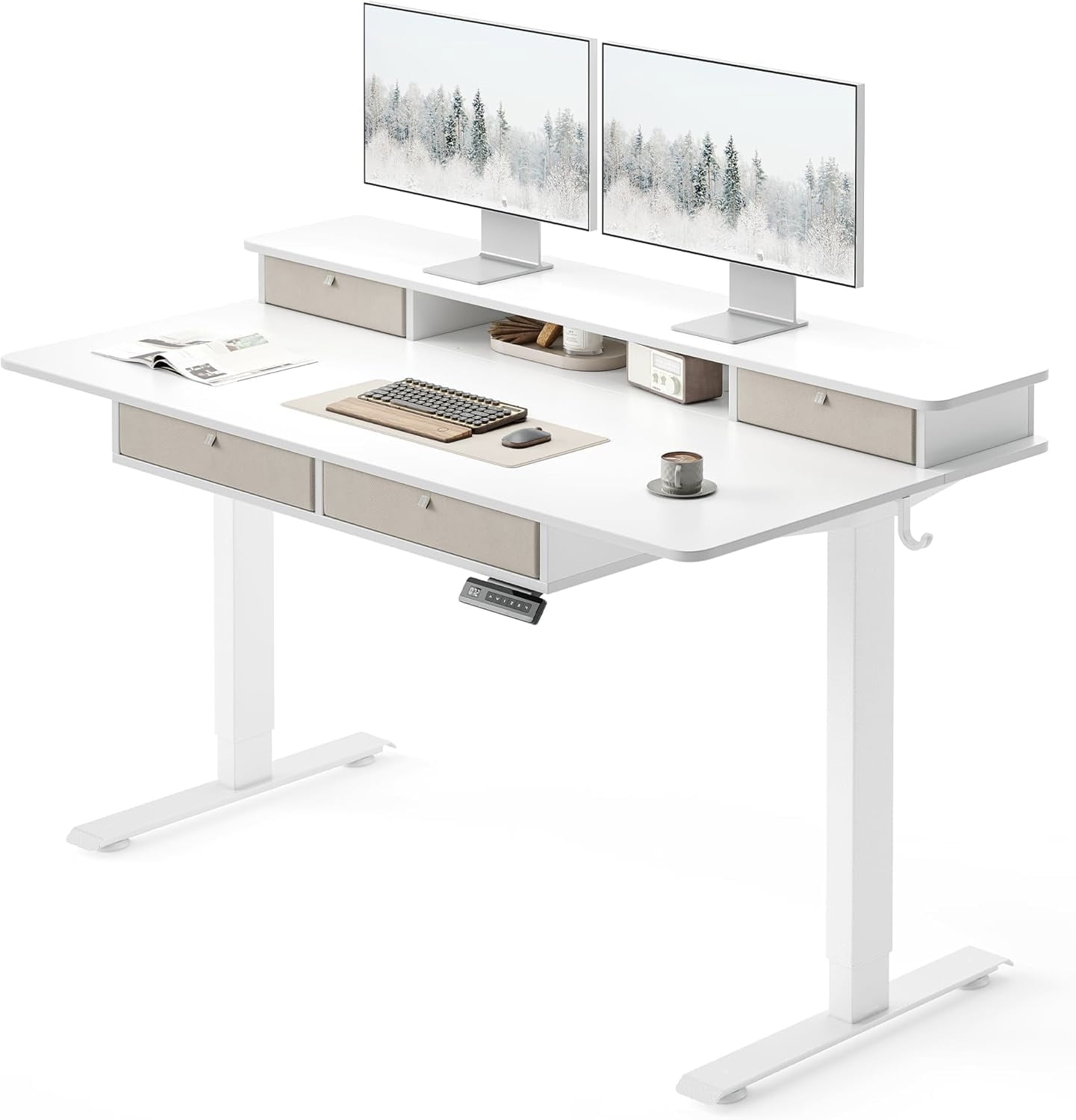 DESINO 55 x 30 Inch Height Adjustable Electric Standing Desk with ...