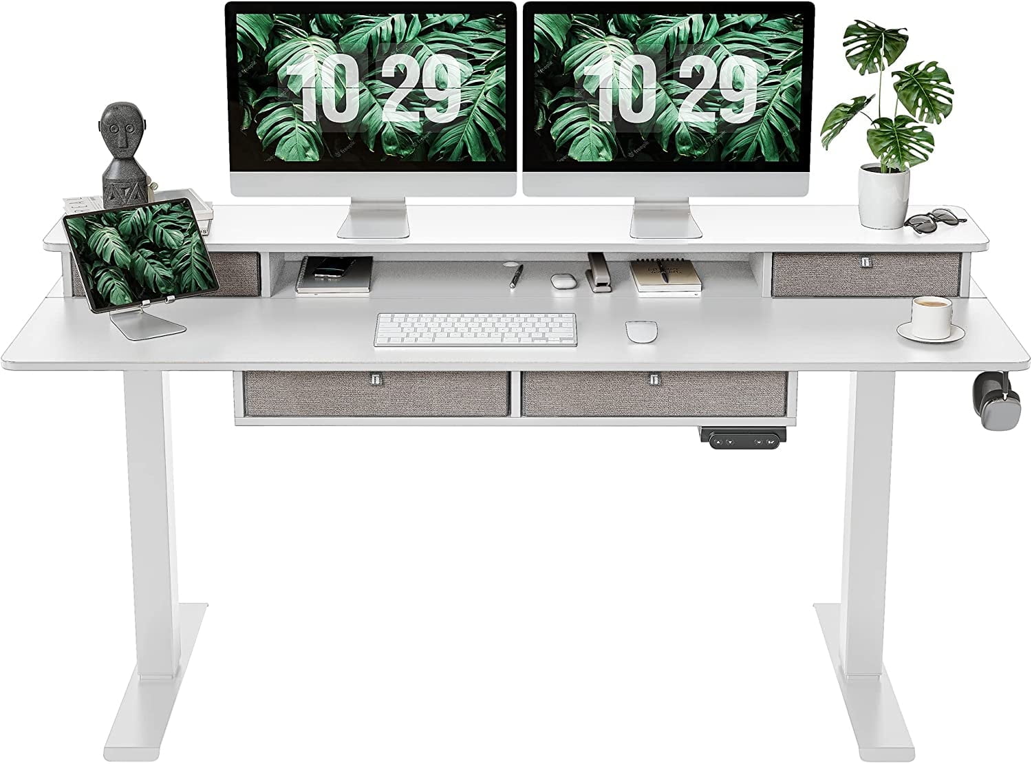 DESINO 55 x 24 Inch Height Adjustable Electric Standing Desk with ...