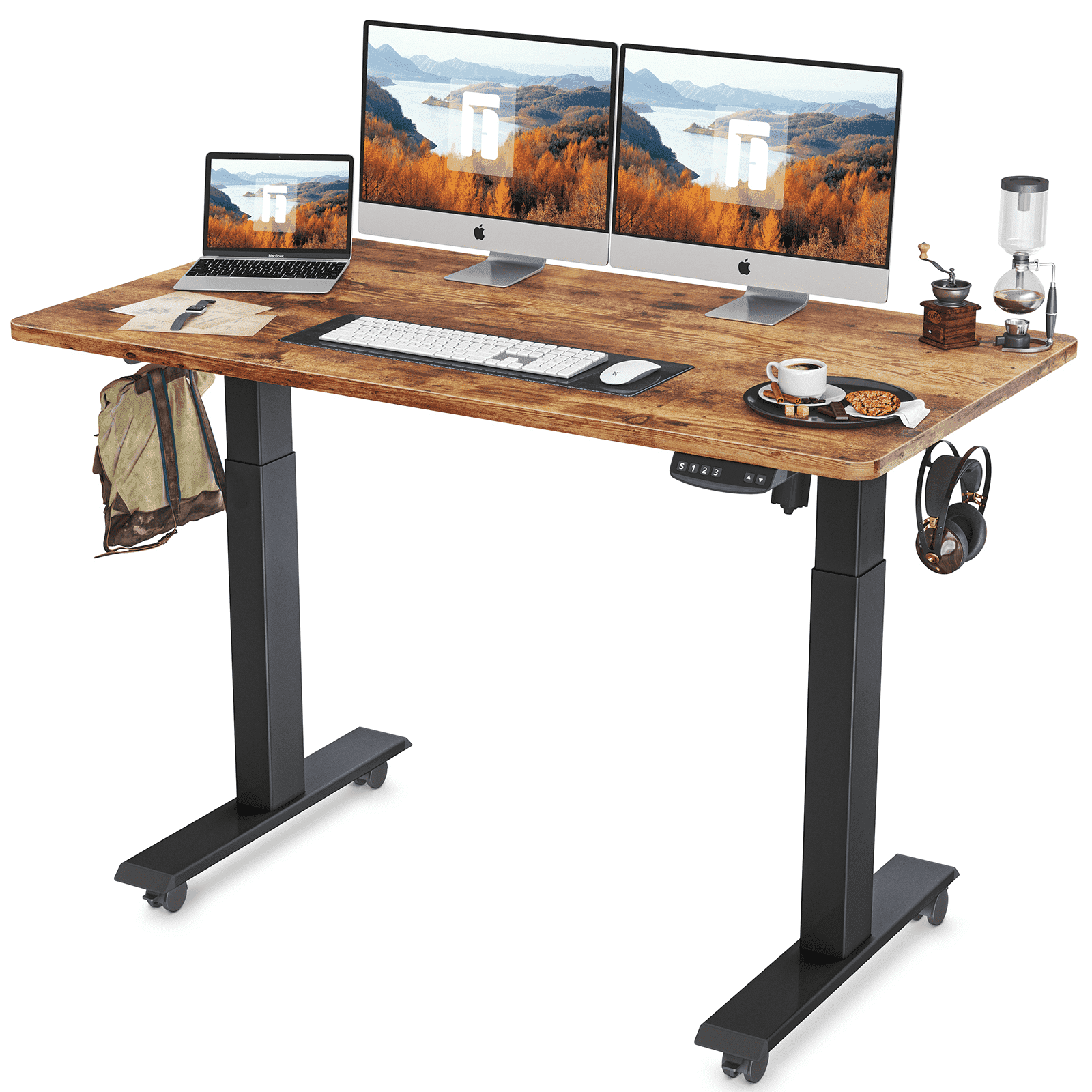 DESINO 55Inch Electric Height Adjustable Standing Desk, Splice Board ...