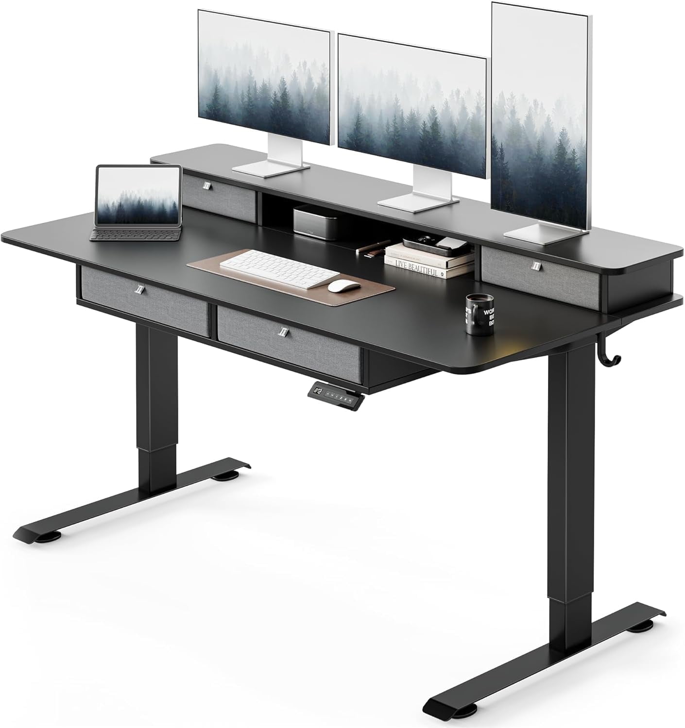 DESINO 63 x 30 Inch Height Adjustable Electric Standing Desk with ...