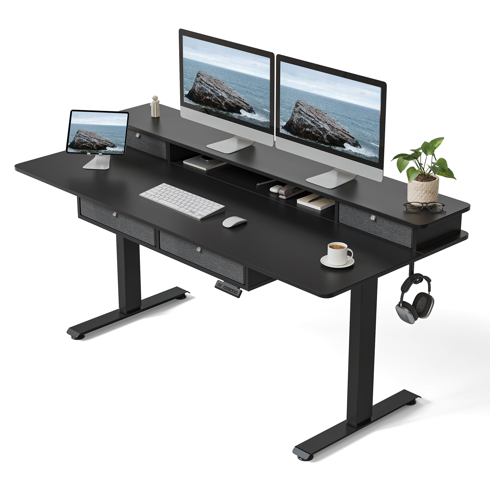 DESINO 63 x 24 Inch Height Adjustable Electric Standing Desk with ...