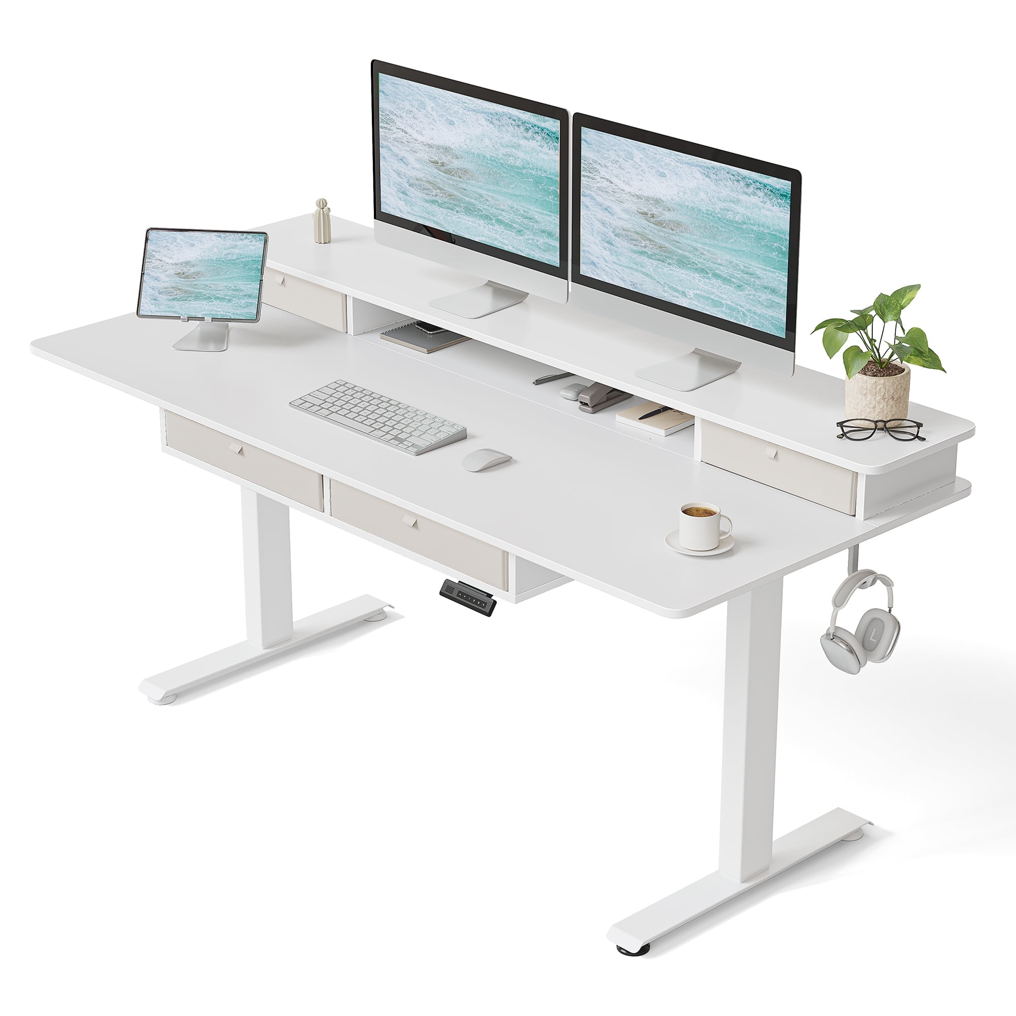 DESINO 63 x 24 Inch Height Adjustable Electric Standing Desk with ...