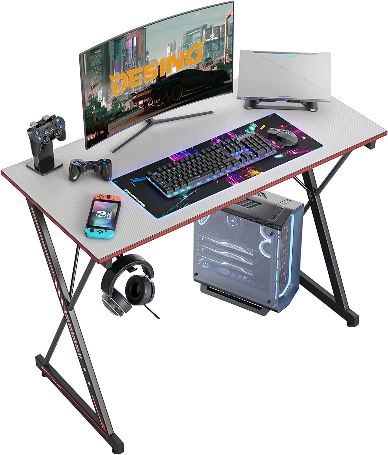 DESINO Gaming Desk 32 Inch PC Computer Desk, Home Office Desk Table ...