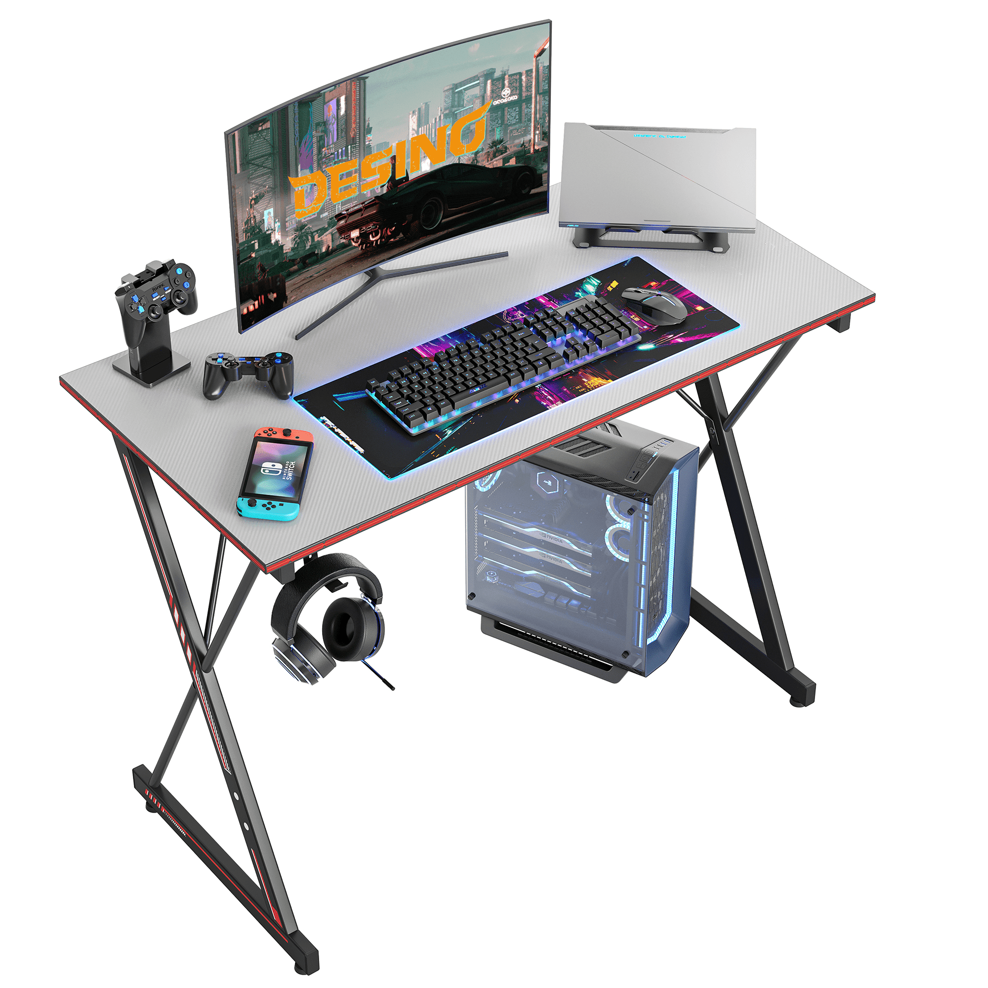 DESINO Gaming Desk 40 Inch PC Computer Desk, Home Office Desk Table ...