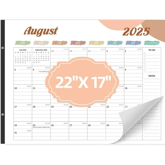 DESK CALENDAR 2025-2026, LARGE 22x17 INCHES, 18 MONTHS FROM JULY 2025 ...