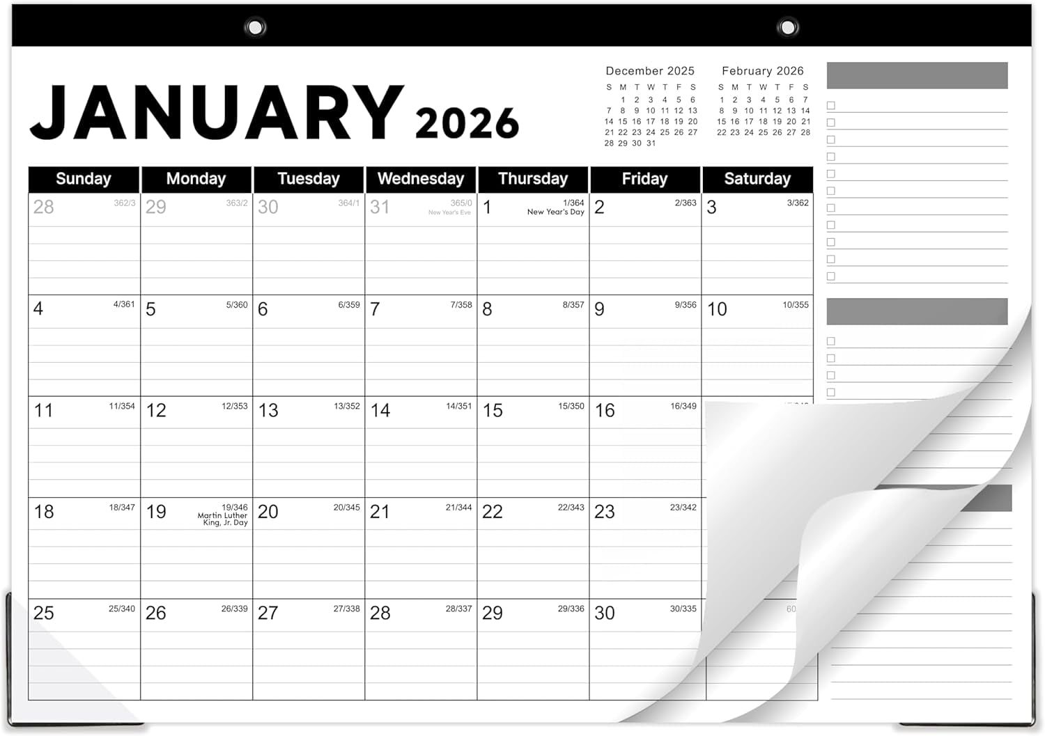 DESK CALENDAR 2026 JANUARY TO DECEMBER 17 INCH BY 12 INCH DESKTOP ...