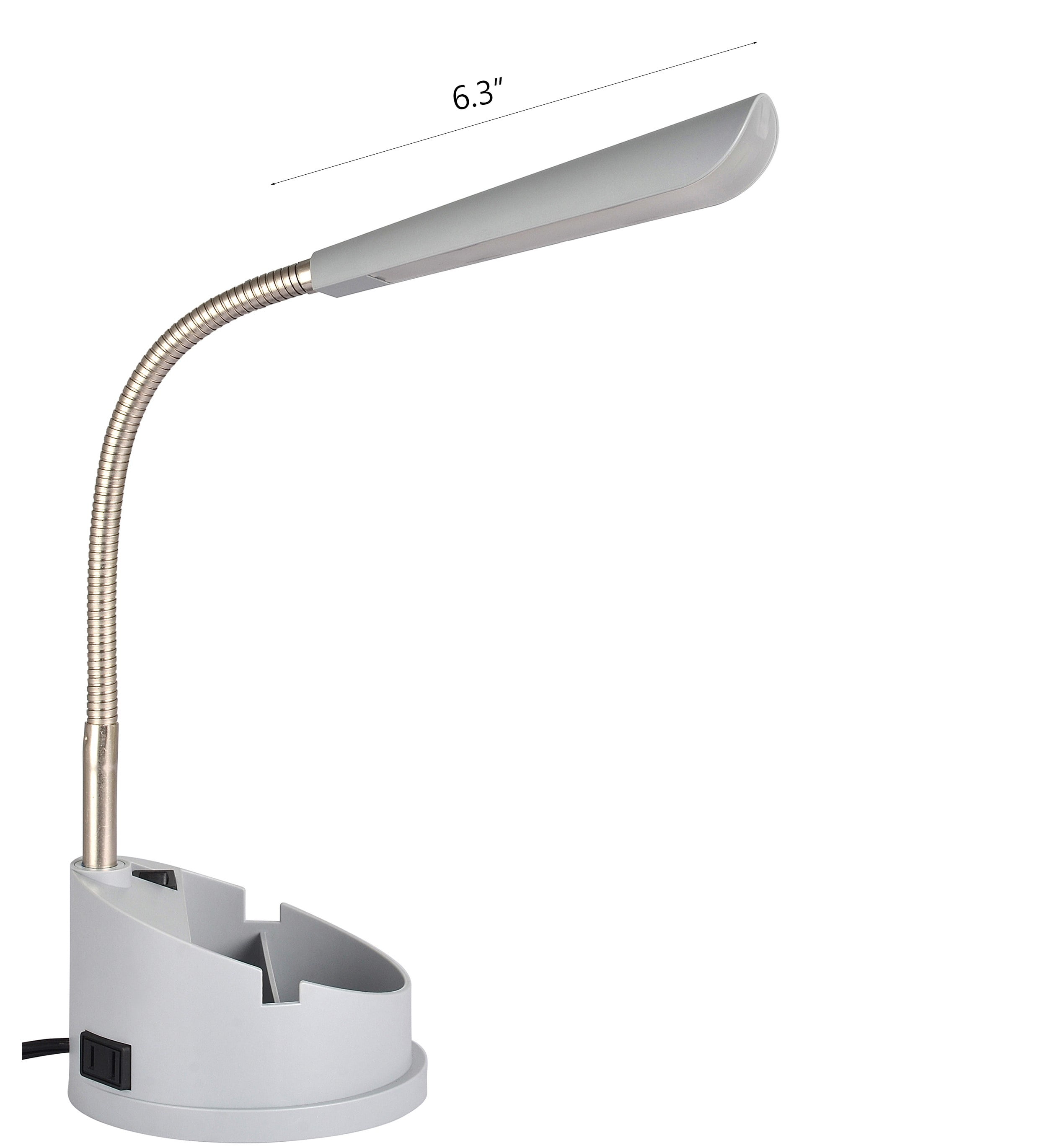 Mainstays Modern Gray LED Desk Organizer Lamp with AC Outlet - Walmart.com