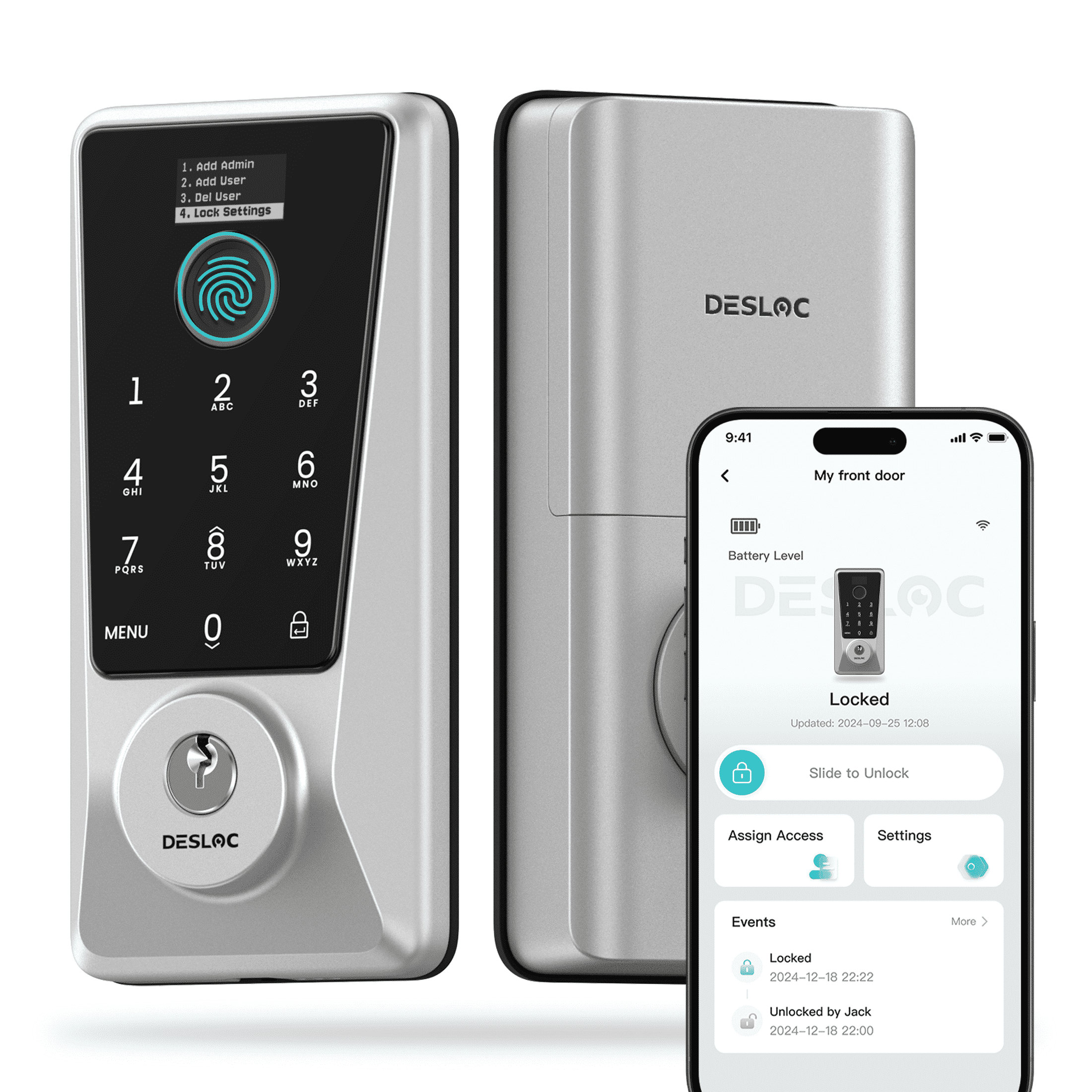 DESLOC Smart Lock D110 Plus, Deadbolt Smart Lock with Built-In WiFi ...