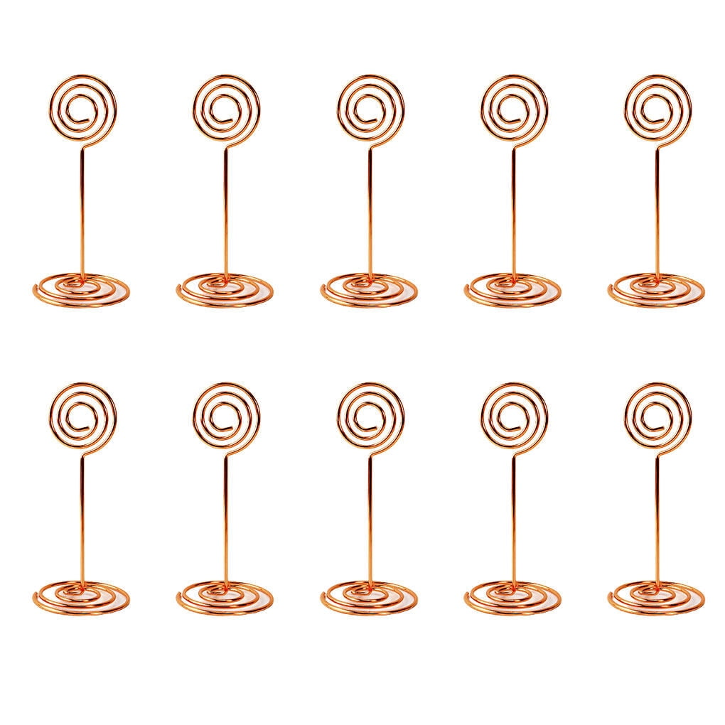 DESTYER 10 Pieces Table Number Stand Round Shape Metal Convenient Card ...