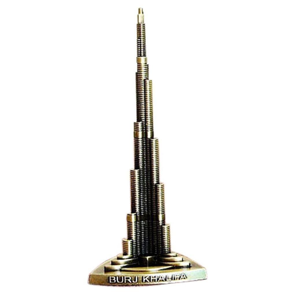 DESTYER 18cm 13cm 3D Metal Burj Khalifa Figurine Statue Vintage Model Decoration 5*12cm ...