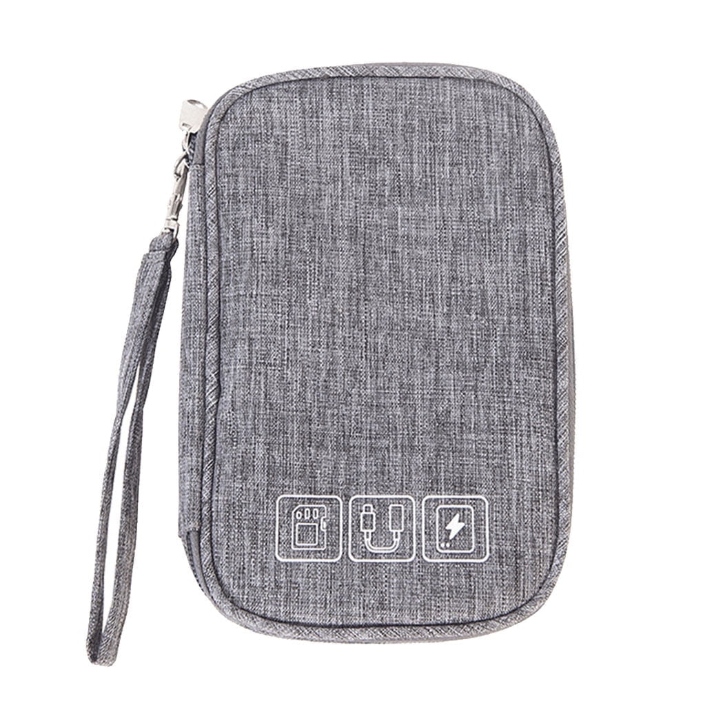 Case Zipper Polyester Multi-compartments Storage Bags Capacity Cable ...