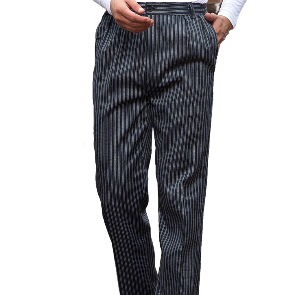 DESTYER Chef Pants Men with Elastic Waist Pockets Baggy Cook Pant ...