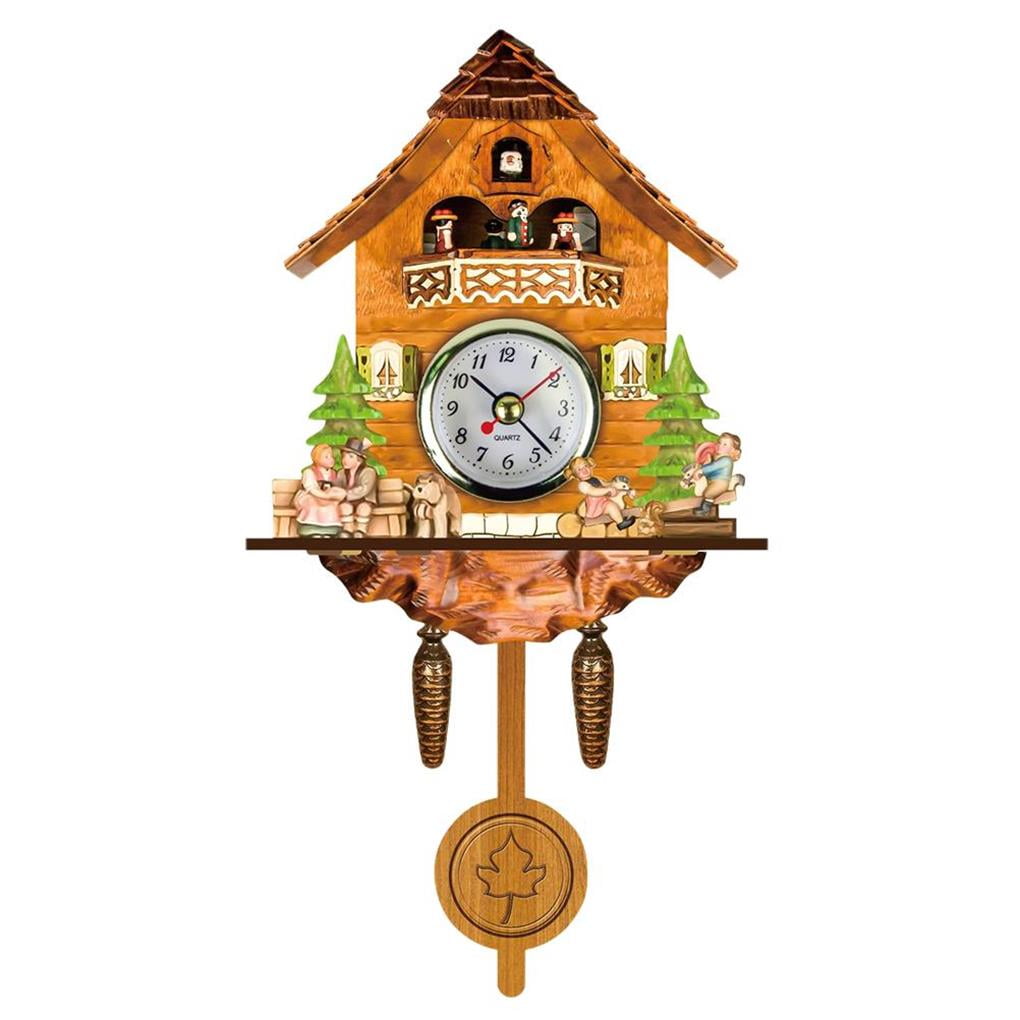 DESTYER Clock Bird Antique Wood Scandinavian Style Pendent Wall-mounted ...